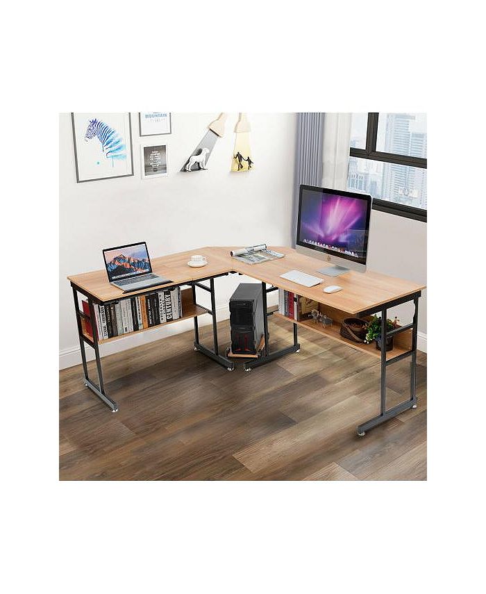 Slickblue L-Shaped Computer Desk Drafting Table - Macy's