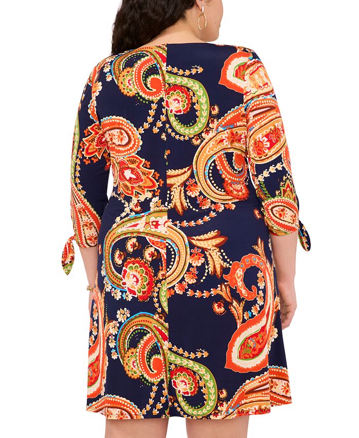 MSK Plus Size 3/4-Sleeve Paisley-Print Shift - Macy's