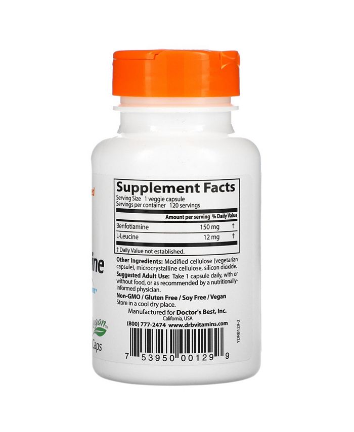 Doctor's Best Benfotiamine 150 with BenfoPure 150 mg - 120 Veggie Caps - Macy's