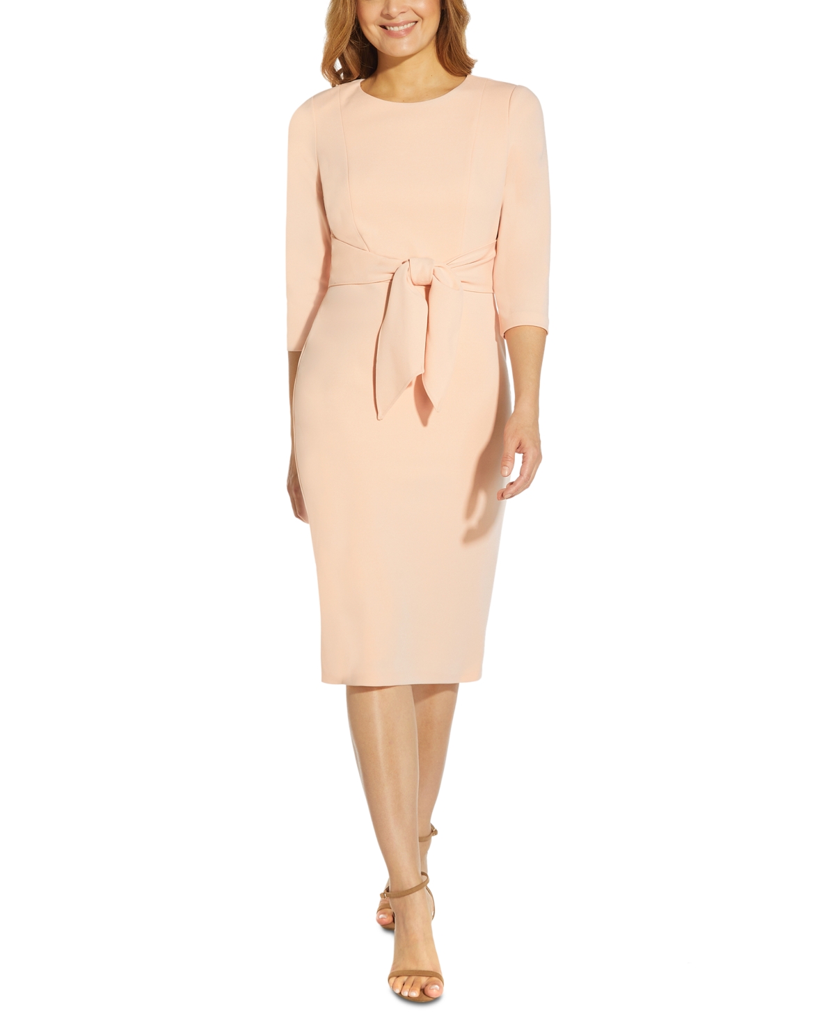 Click here for Adrianna Papell Womens Tie-Front 3/4-Sleeve Crepe... prices