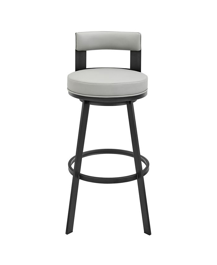 Armen Living Flynn 26" Swivel Counter Stool in Metal with Light Faux ...