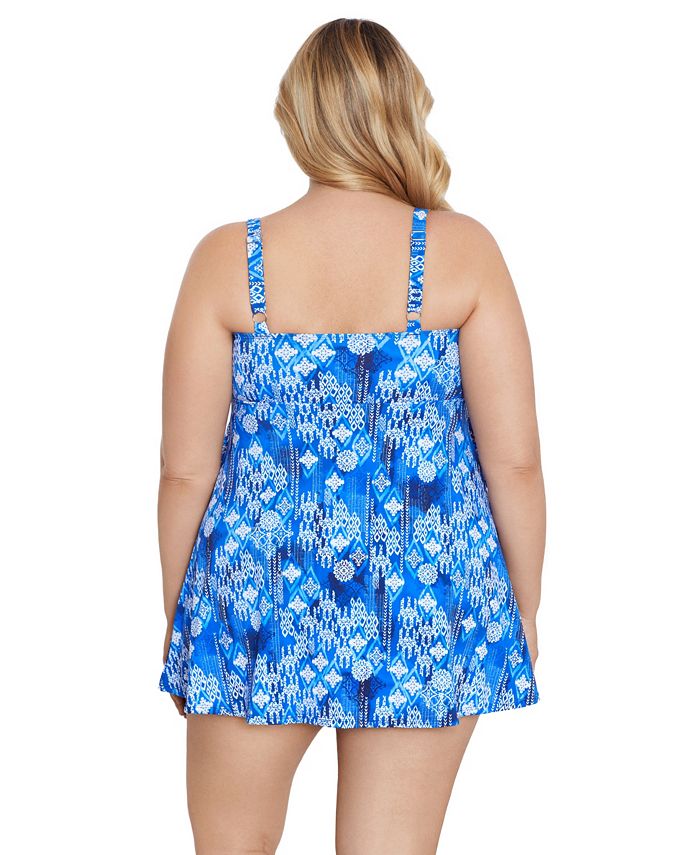 Shapesolver By Penbrooke Plus Size Shapesolver Triple Tier Swim Dress