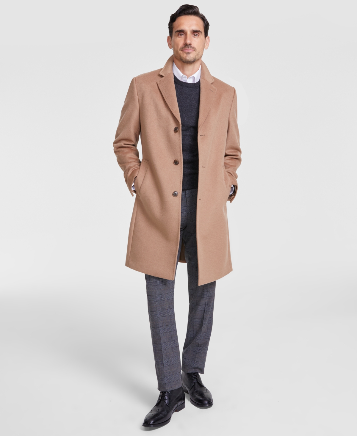 Click here for Michael Kors Mens Classic-Fit Wool Cashmere Blend... prices