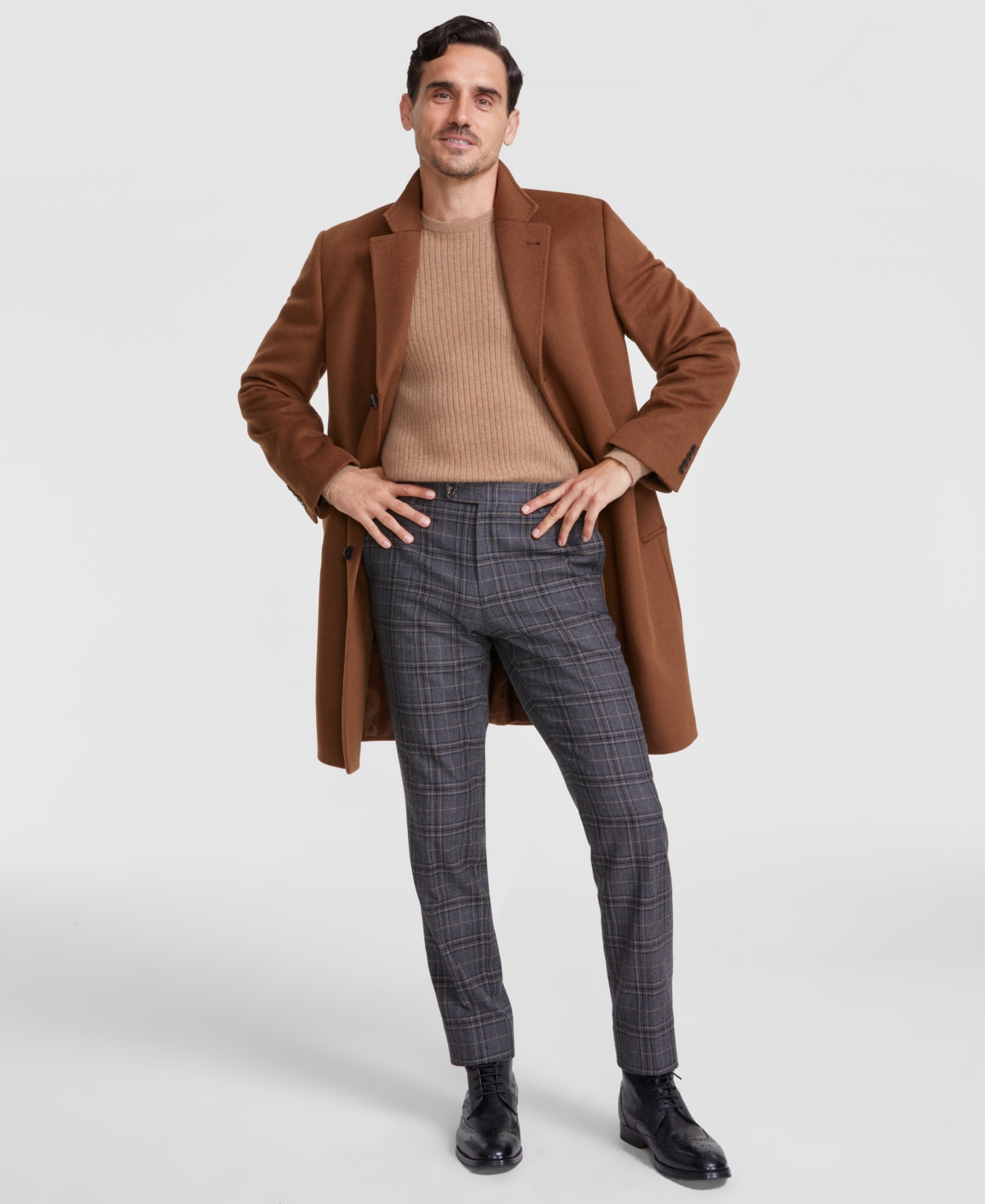 Click here for Michael Kors Mens Classic-Fit Wool Cashmere Blend... prices