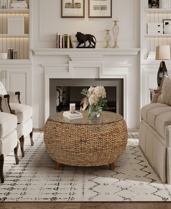 Gallerie Décor Gallerie Decor Stonebridge Coffee Table With Glass Top ...