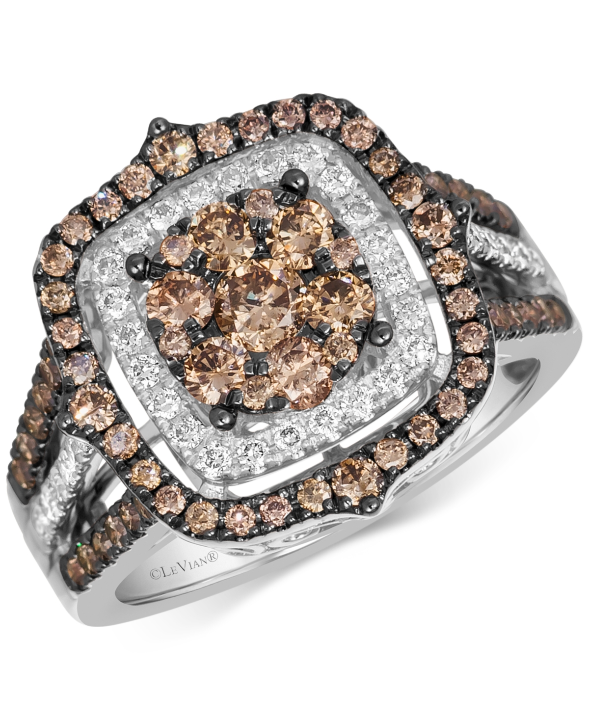 Click here for Le Vian Chocolate Diamond & Nude Diamond Halo Clus... prices