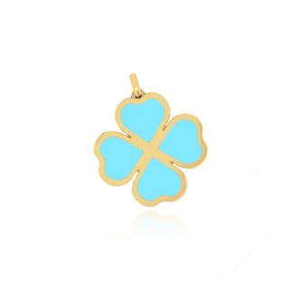 The Lovery Turquoise Lucky Clover Charm 14K Gold 18 millimeters - Macy's