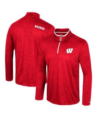 Men's Colosseum Red Wisconsin Badgers Wright Quarter-Zip Windshirt - Macy's