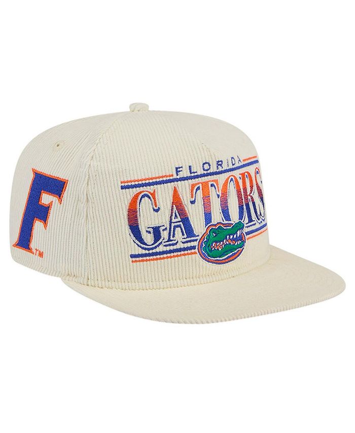 New Era Men's White Florida Gators Throwback Golfer Corduroy Snapback ...