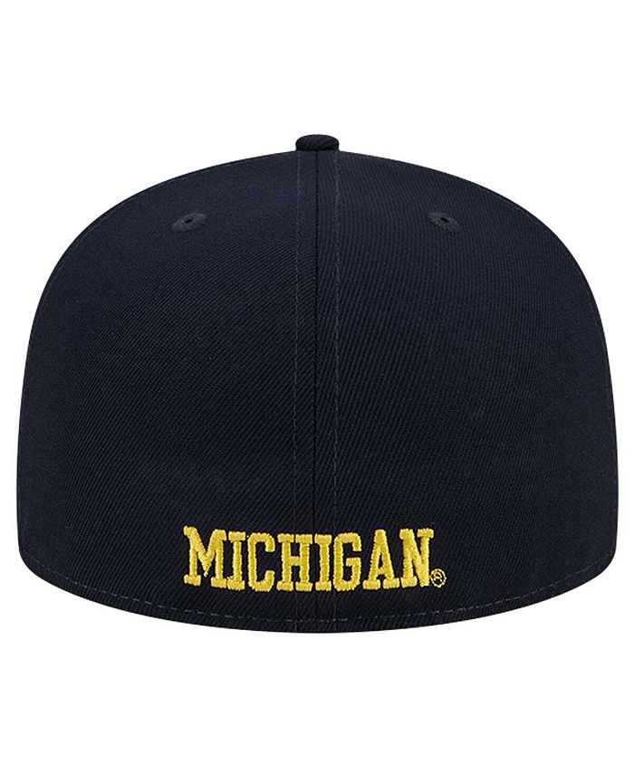 New Era Men's Navy Michigan Wolverines Throwback 59FIFTY Fitted Hat ...