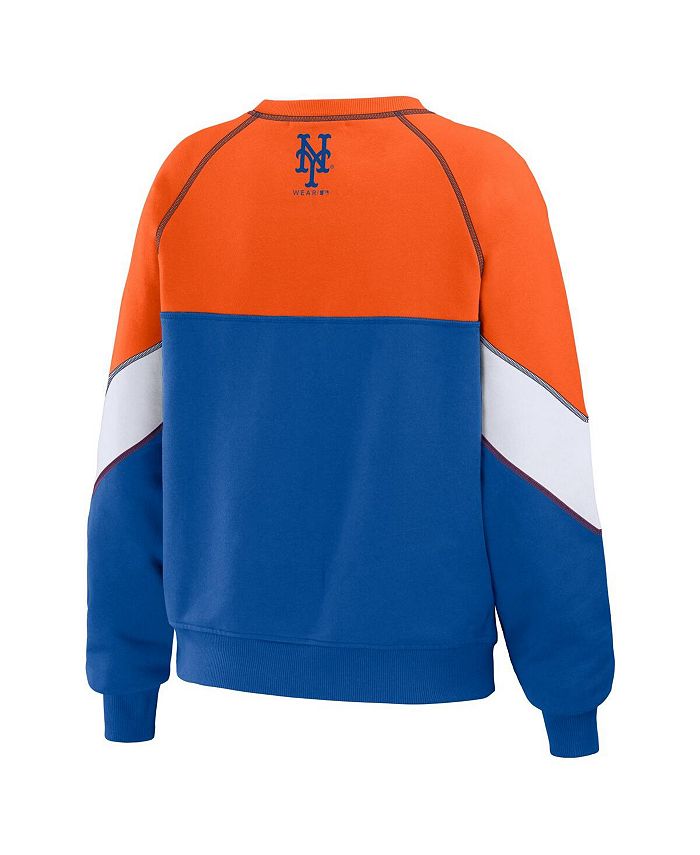 WEAR by Erin Andrews Women's Red, Royal New York Mets Crewneck Pullover ...