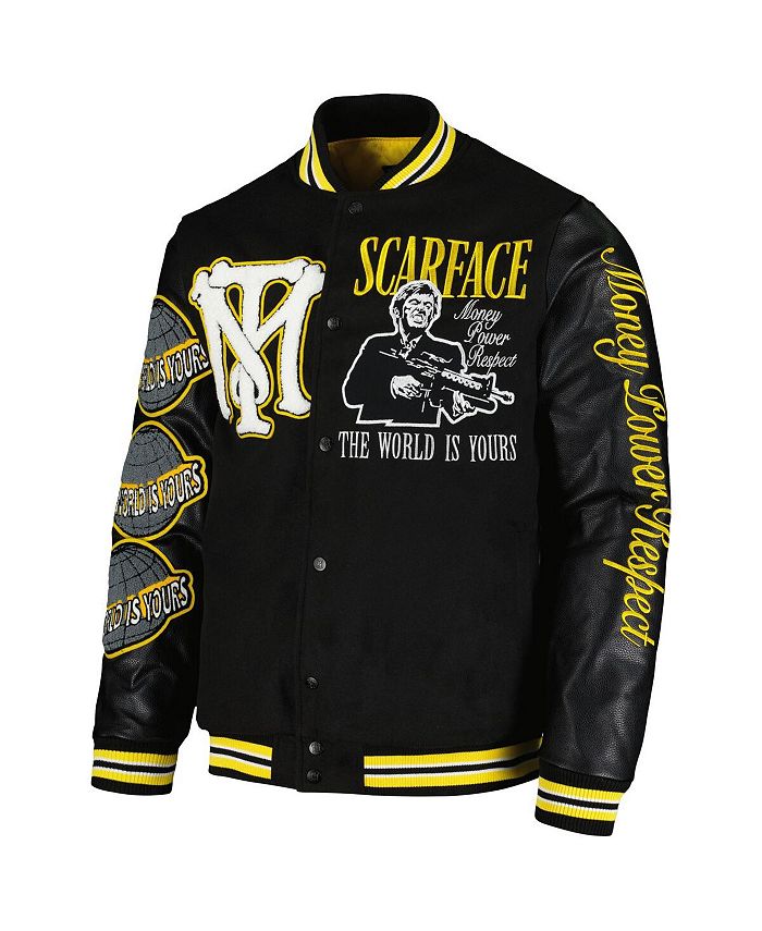 Reason Men's and Women's Black Scarface Full-Snap Varsity Jacket - Macy's