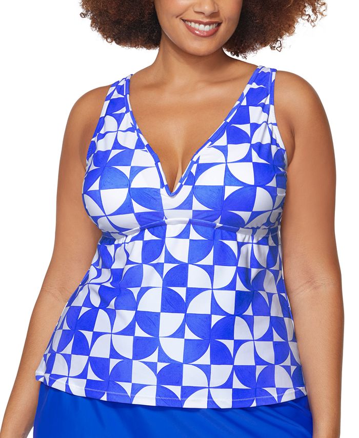 Raisins Curve Tanzania V-Neck Tankini Top - Macy's