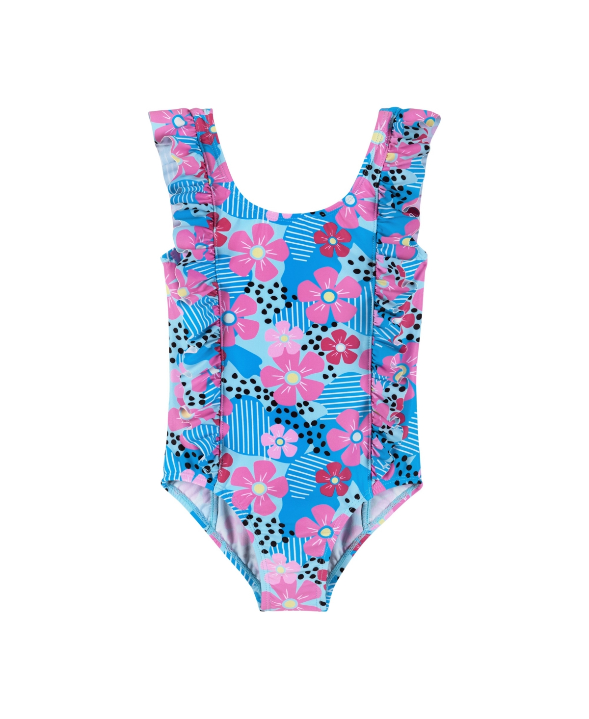 Click here for Toddler/Child Girls Aqua Floral Print One-Piece Sw... prices