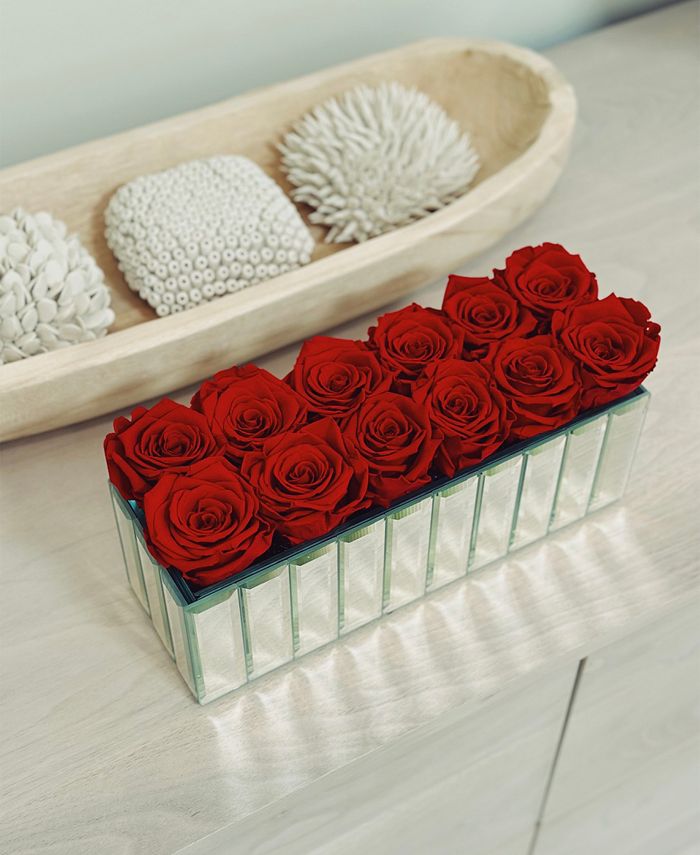 Rose Box NYC Red Flame Long Lasting Preserved Real Roses in Modern ...