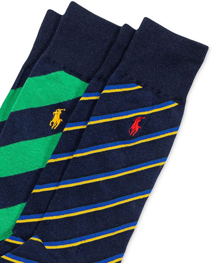 Polo Ralph Lauren Men's 2-Pk. Striped Slack Socks - Macy's