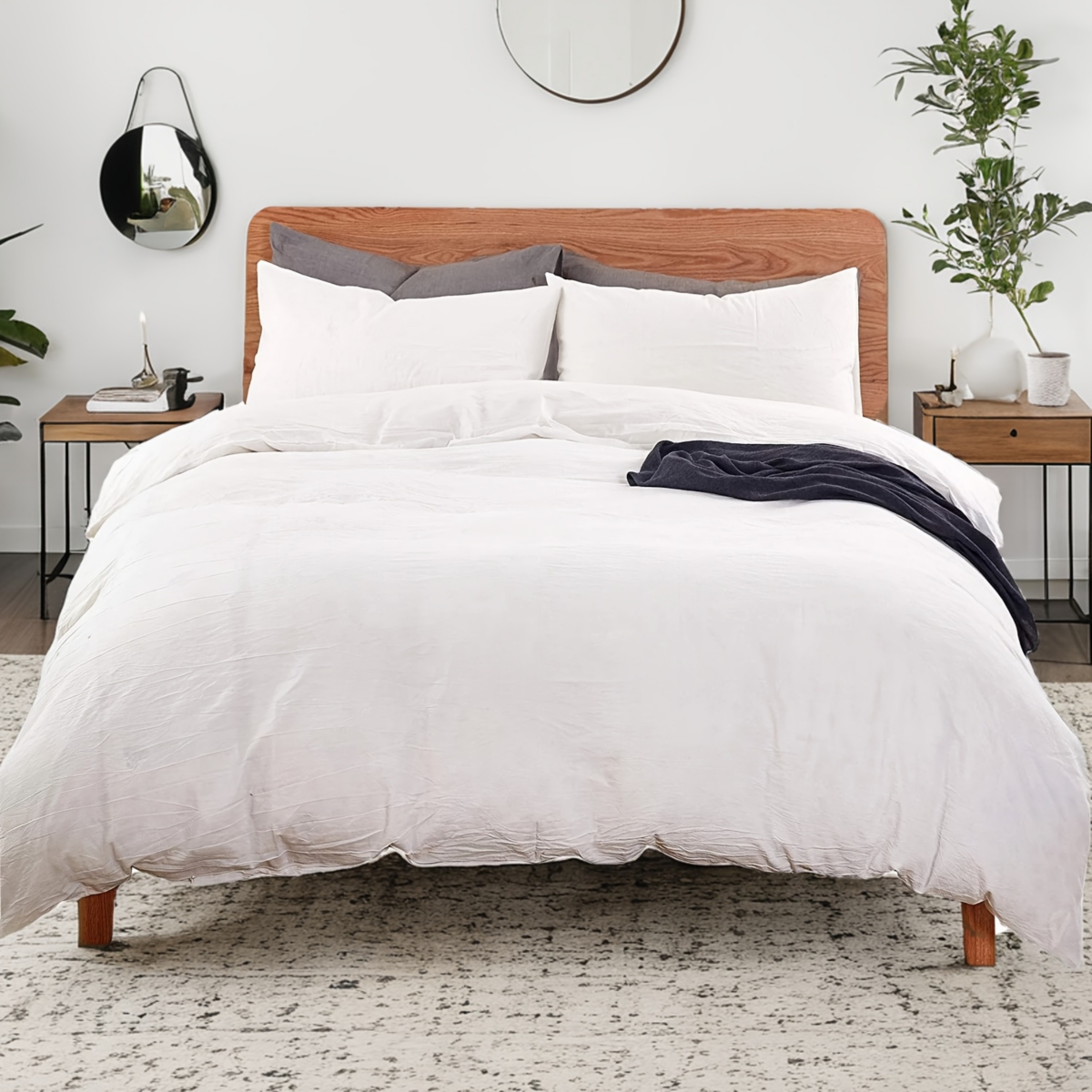 Click here for MarCielo 3 Piece Cotton Duvet Cover Set King - Whi... prices