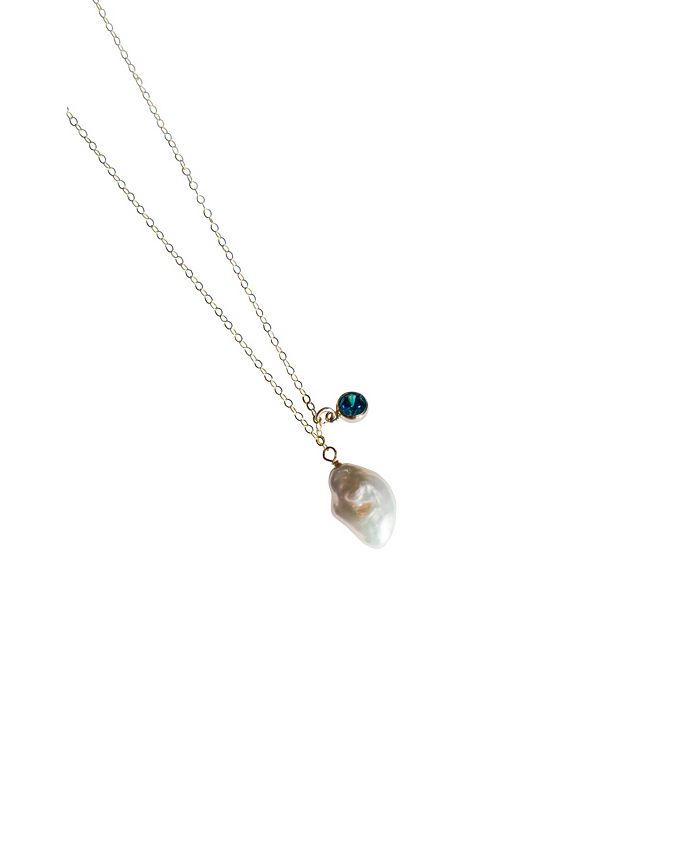 seree Skylar — Baroque pearl and blue zircon necklace - Macy's