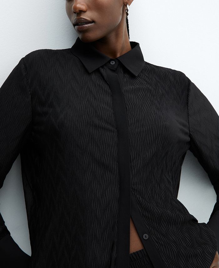 MANGO Women's Buttons Detail Textured Shirt - Macy's