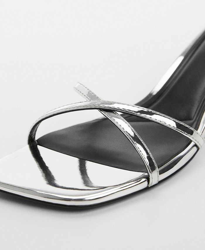 MANGO Women's Metallic Strap Sandals - Macy's