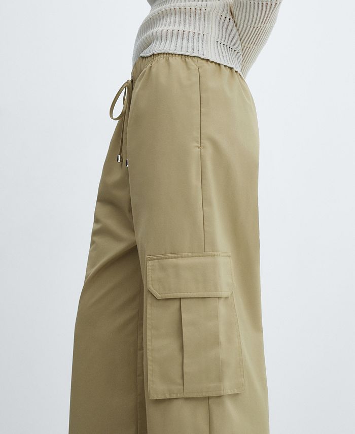 MANGO Women's Elastic Waist Cargo Pants - Macy's