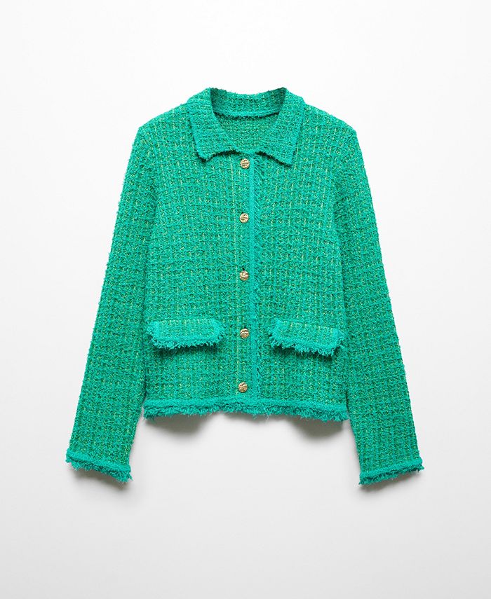 MANGO Women's Pocket Tweed Cardigan - Macy's