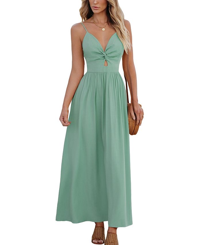 CUPSHE Women's Front Twist & Keyhole Maxi Beach Dress - Macy's