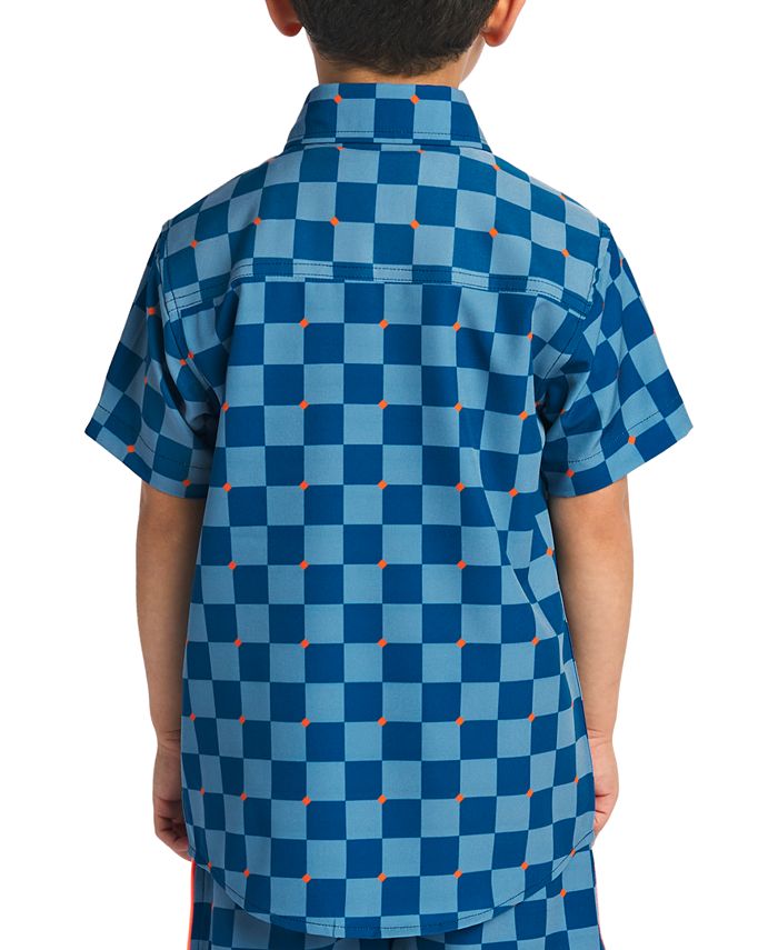 Sovereign Code Big Boys Stretchy Checker-Print Button-Down Shirt - Macy's