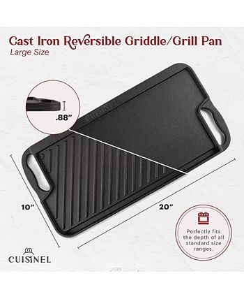 Cuisinel Cast Iron Griddle/Grill + Scraper/Cleaner - Reversible - Macy's