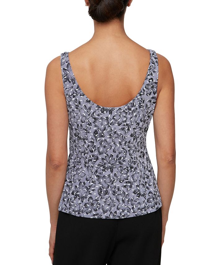 Alex Evenings Petite Printed Mandarin-Collar & Tank Twin Set - Macy's