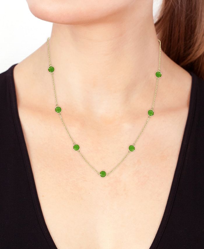 EFFY Collection EFFY® Dyed Jade Bead Collar Necklace in 14k Gold - Macy's