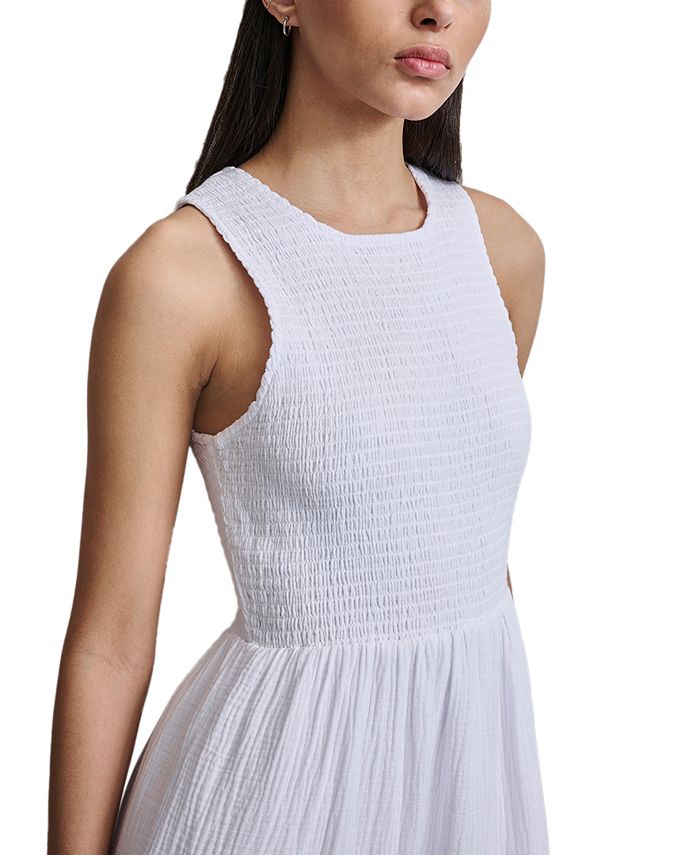 Dkny Jeans Women S Cotton Gauze Smocked Bodice Maxi Dress Macy S