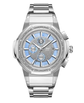 JBW Men's Saxon Multifunction Silver Stainless Steel Watch, 48mm - Macy's