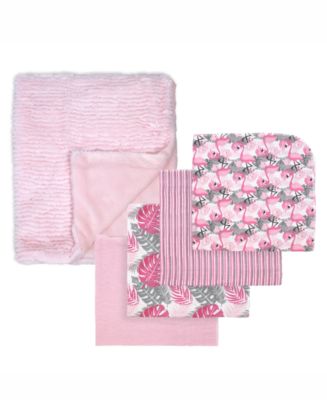 Tendertyme Baby Girls Tropical Islands Baby Blankets, 5 Piece Gift Set ...