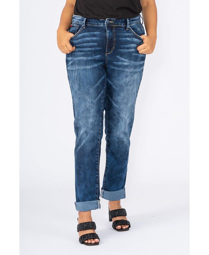 SLINK Jeans Plus Size High Rise Boyfriend Jeans - Macy's