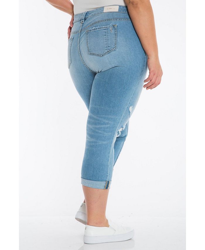 SLINK Jeans Plus Size Mid Rise Boyfriend Jeans - Macy's