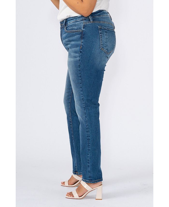 SLINK Jeans Plus Size High Rise Straight Jeans - Macy's