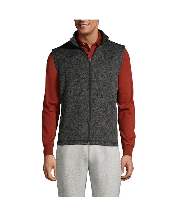 Lands' End Men's Sweater Fleece Vest - Macy's