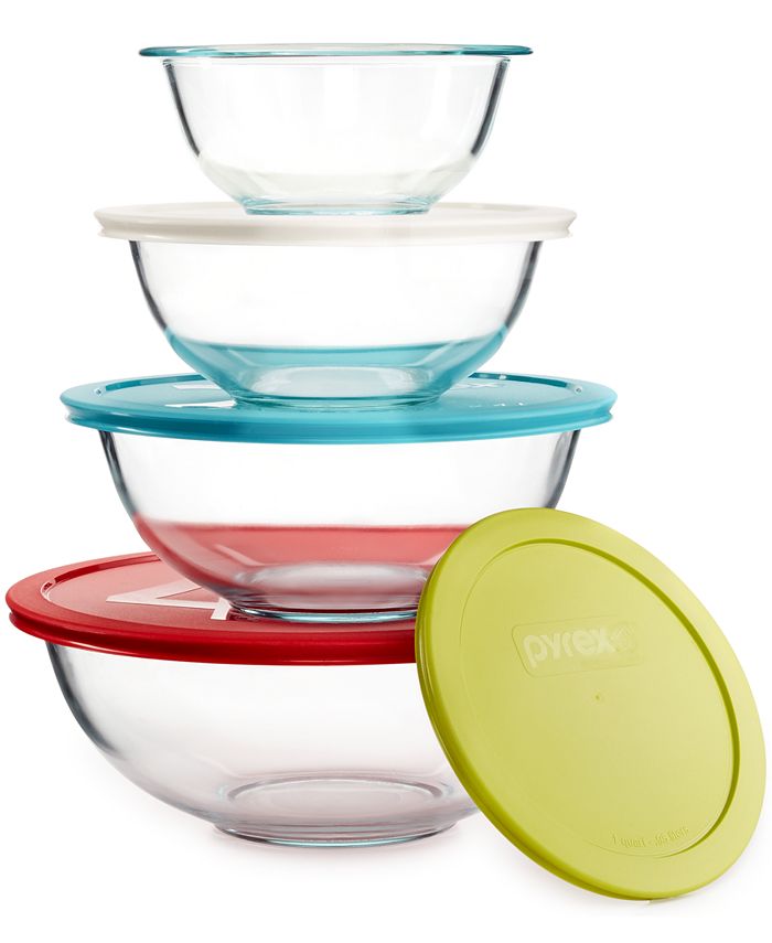 Pyrex 8 Piece Mixing Bowl Set With Colored Lids Created For Macys Macys