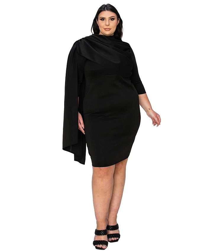 L I V D Plus Size Dahlia Sash Cape Dress - Macy's