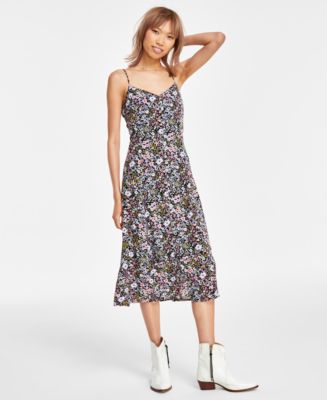 Lucky Brand Women's Button-Front Slip Dress - Macy's