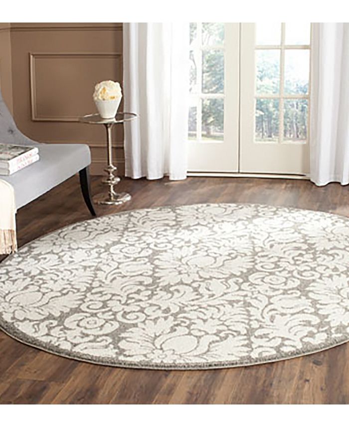 Safavieh Amherst AMT427 Dark Gray and Beige 9' x 9' Round Area Rug - Macy's