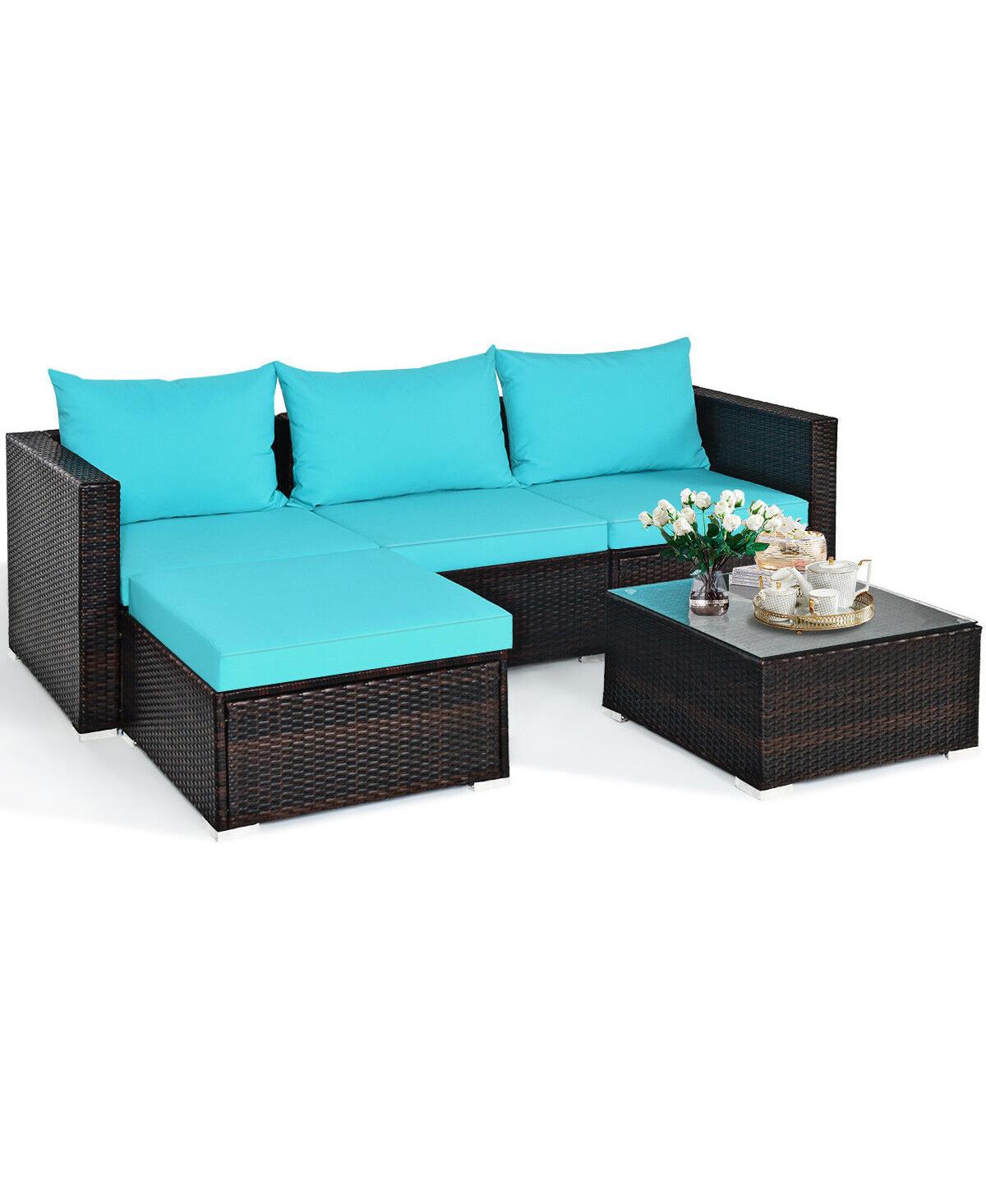 Click here for 5-Piece Outdoor Patio Sofa Set with Cushions and C... prices