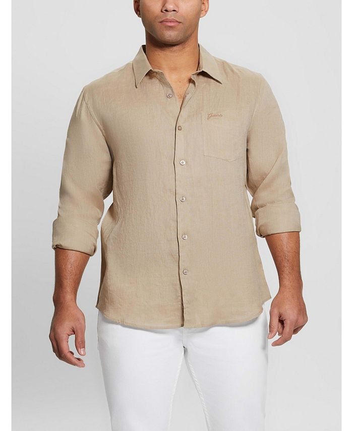GUESS Men's Island Linen Shirt - Macy's