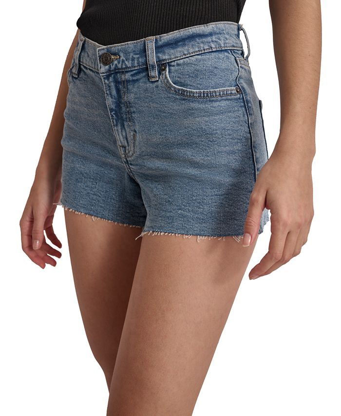 DKNY Jeans Women's Mid-Rise Split-Side Denim Shorts - Macy's