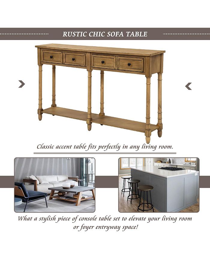 Simplie Fun Console Table Sofa Table Easy Assembly With Two Storage ...