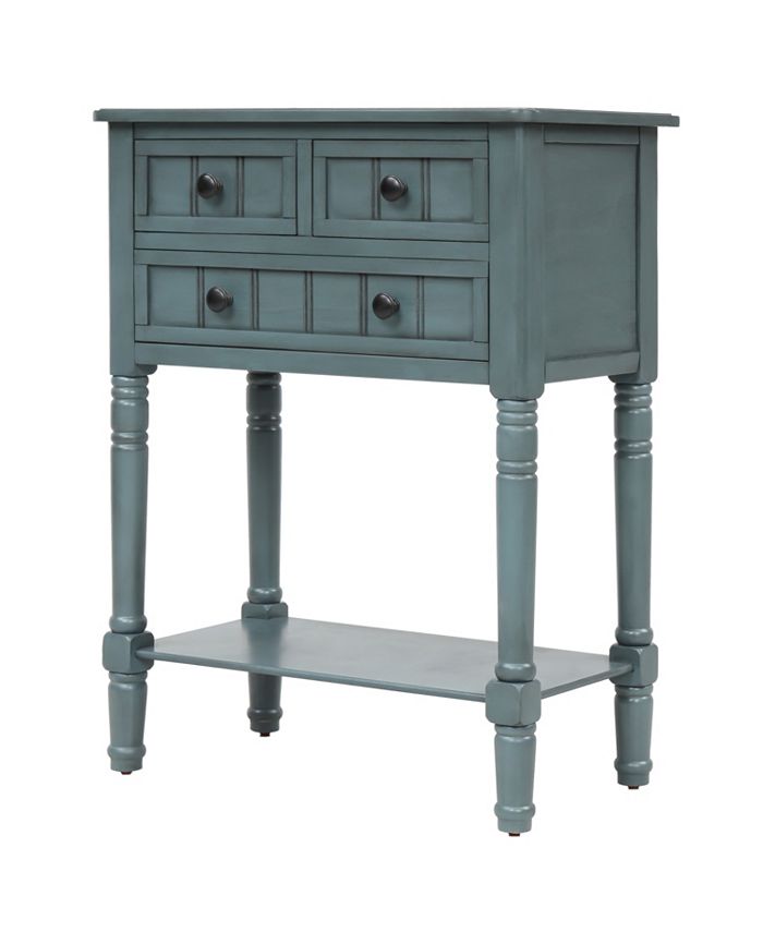 Simplie Fun Narrow Console Table, Slim Sofa Table With Three Storage ...