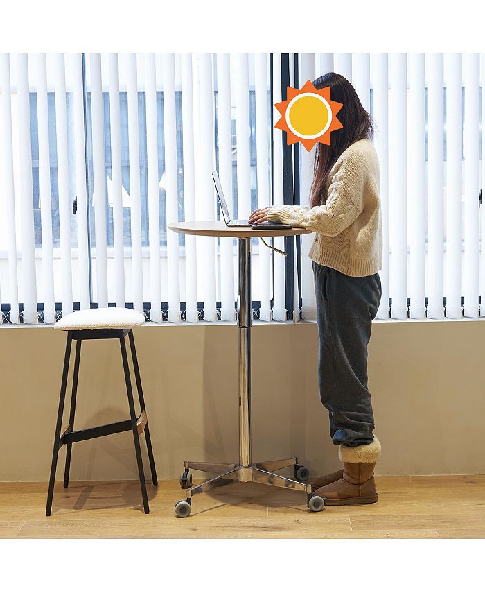 Simplie Fun Movable Adjustable Bar Table Pub Table 360 Swivel Counter ...