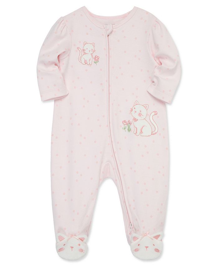 Little Me Baby Girls Sweet Kitties Coverall - Macy's