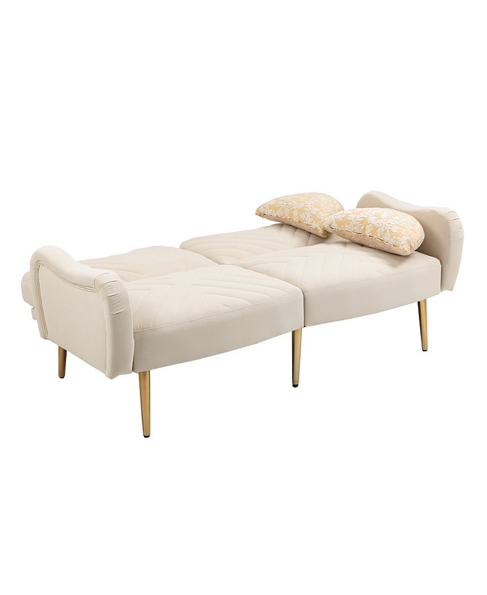 Simplie Fun Couches For Living Room 65 Inch, Mid Century Modern Velvet ...